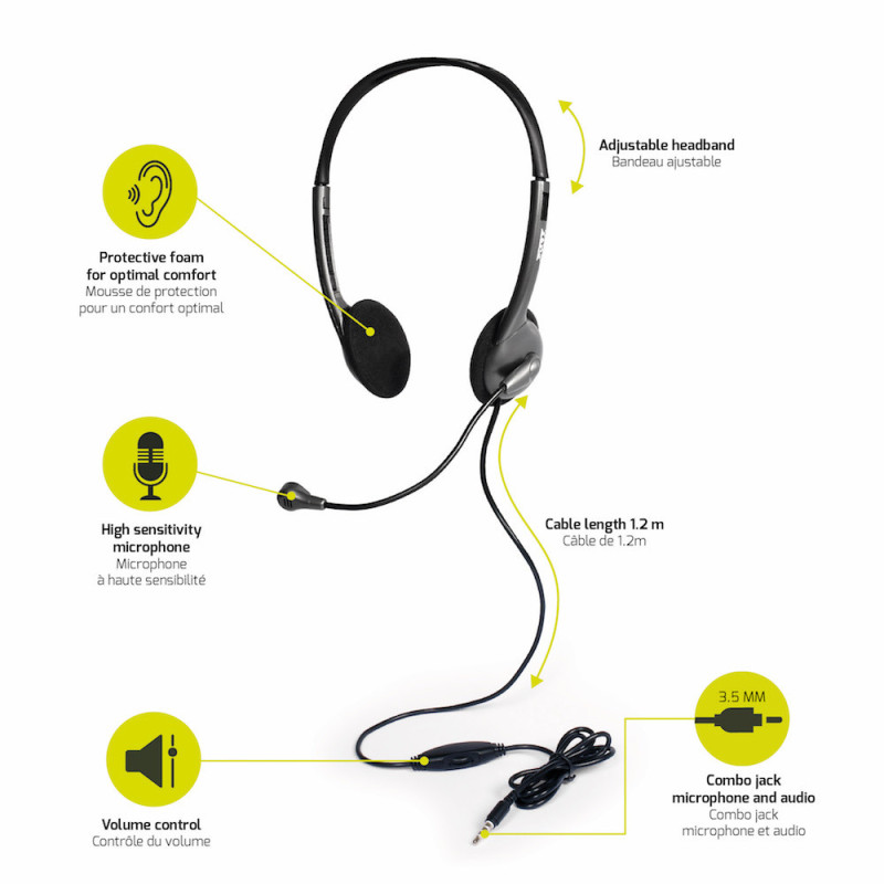 3.5 mm Jack Stereo Microphone Headset