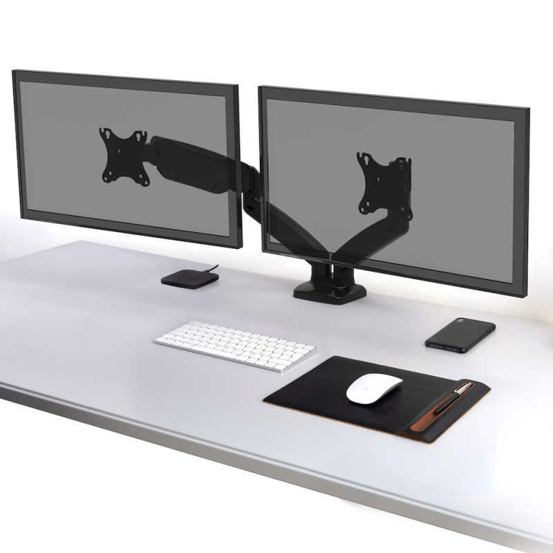 Desk support 2 screens black