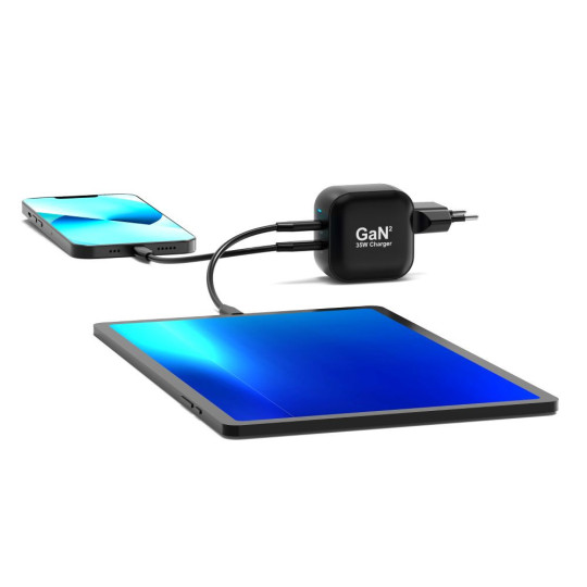 Chargeur GaN² 35W USB-C – Double port – PORT Connect