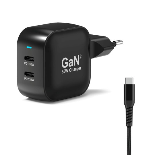 Chargeur GaN² 35W USB-C – Double port – PORT Connect